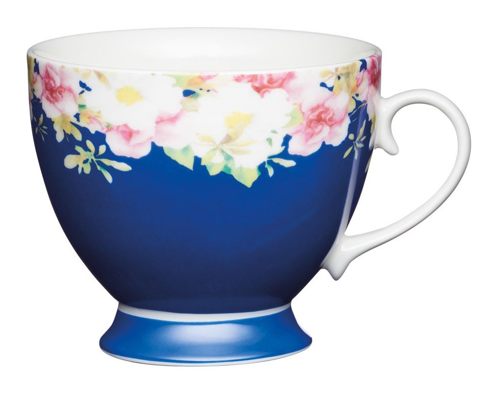 Kitchencraft Blue Border Footed Mug - Aldiss