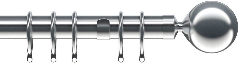 Nicola Satin Silver 28mm Curtain Pole Set - Aldiss