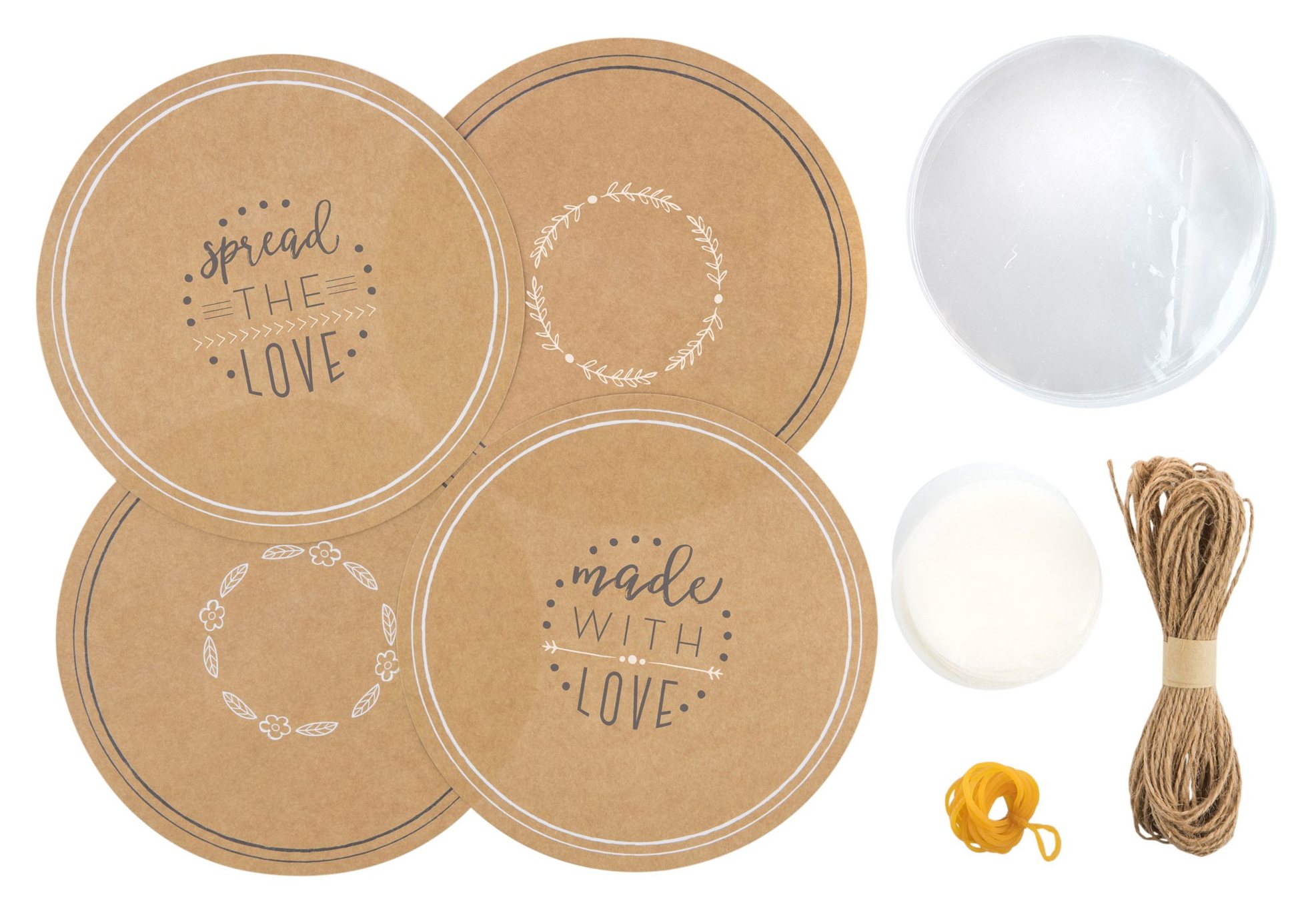 Kitchen Pantry 24 Piece Kraft Paper Jam Jar Cover Set | Aldiss of Norf