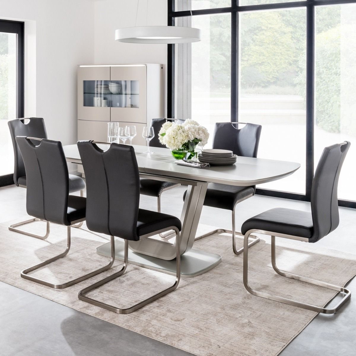 Lazzaro Grey 1.6m Extending Table and 4 Chairs | Aldiss