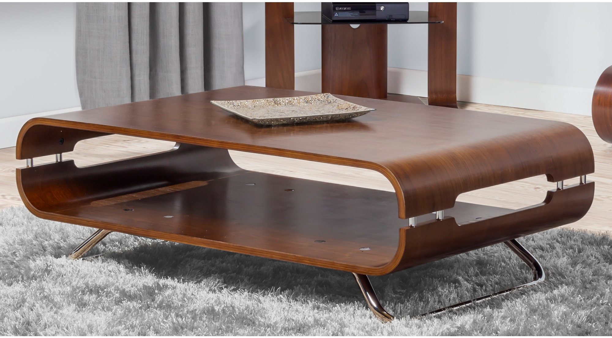 Florida Curved Coffee Table in Walnut - Aldiss