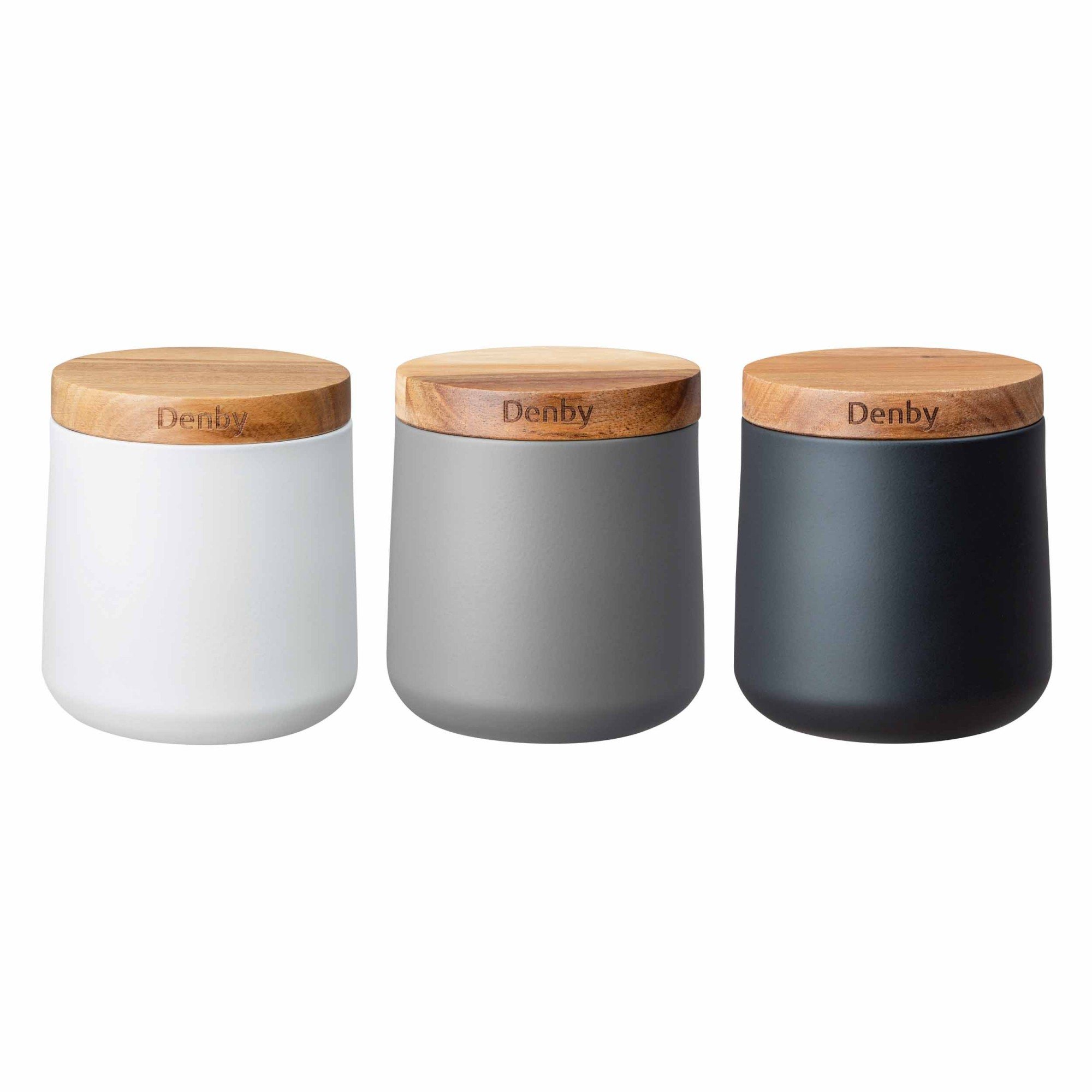 Denby Set of 3 Mixed Storage Cannisters - Aldiss