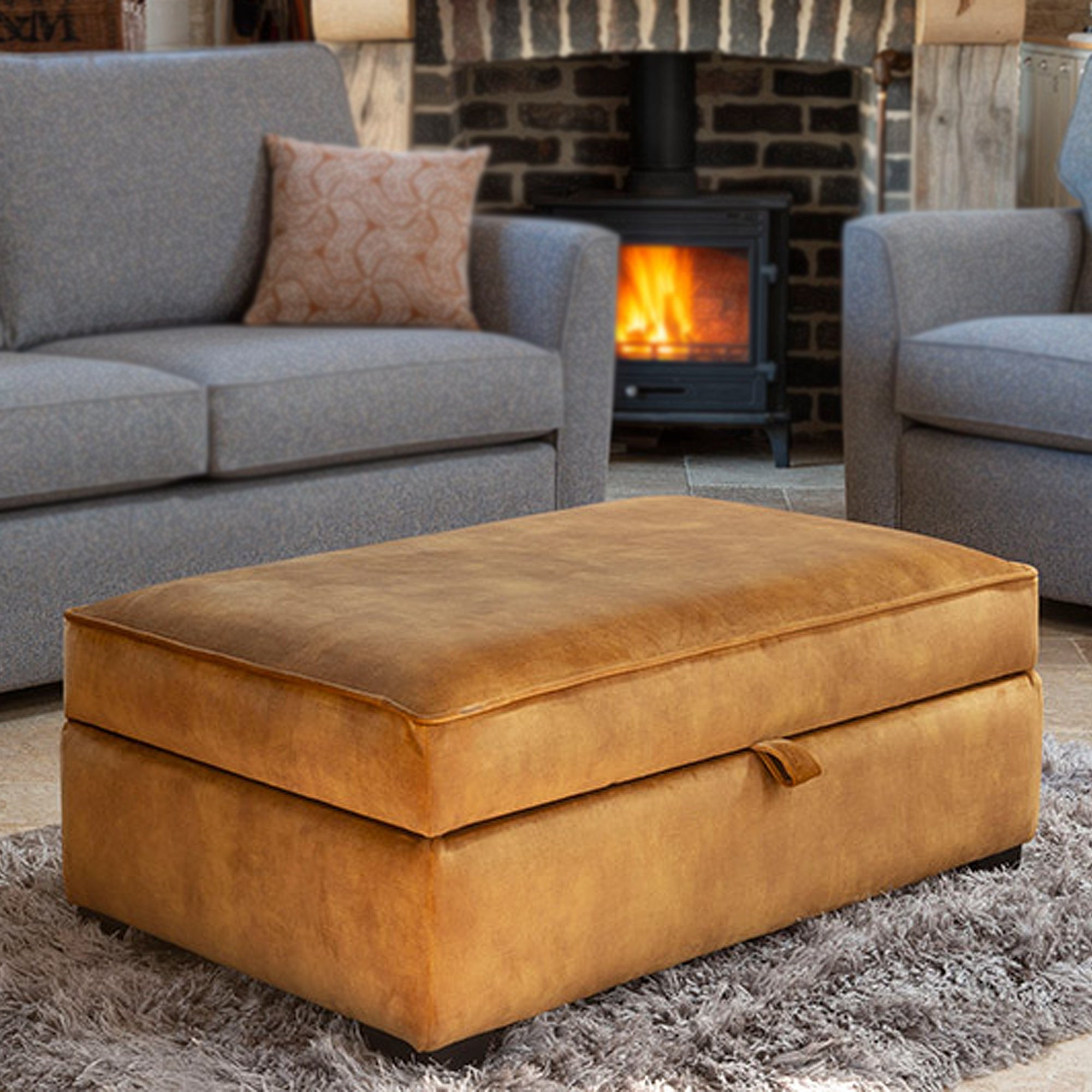 Freya Legged Ottoman | Aldiss of Norfolk