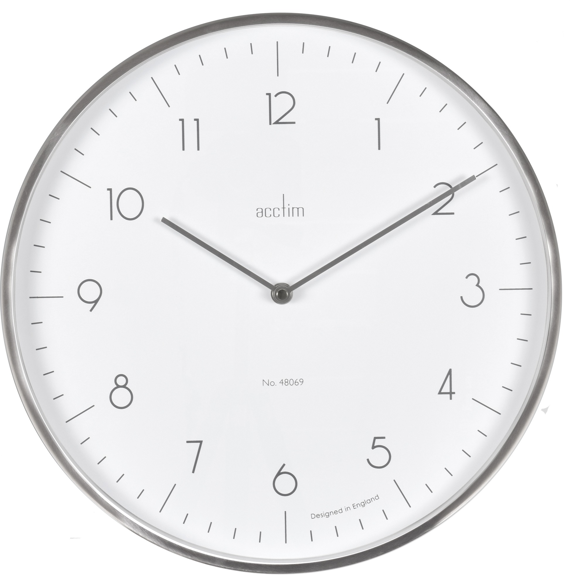 Acctim Madison Brushed Steel Clock | Aldiss of Norfolk