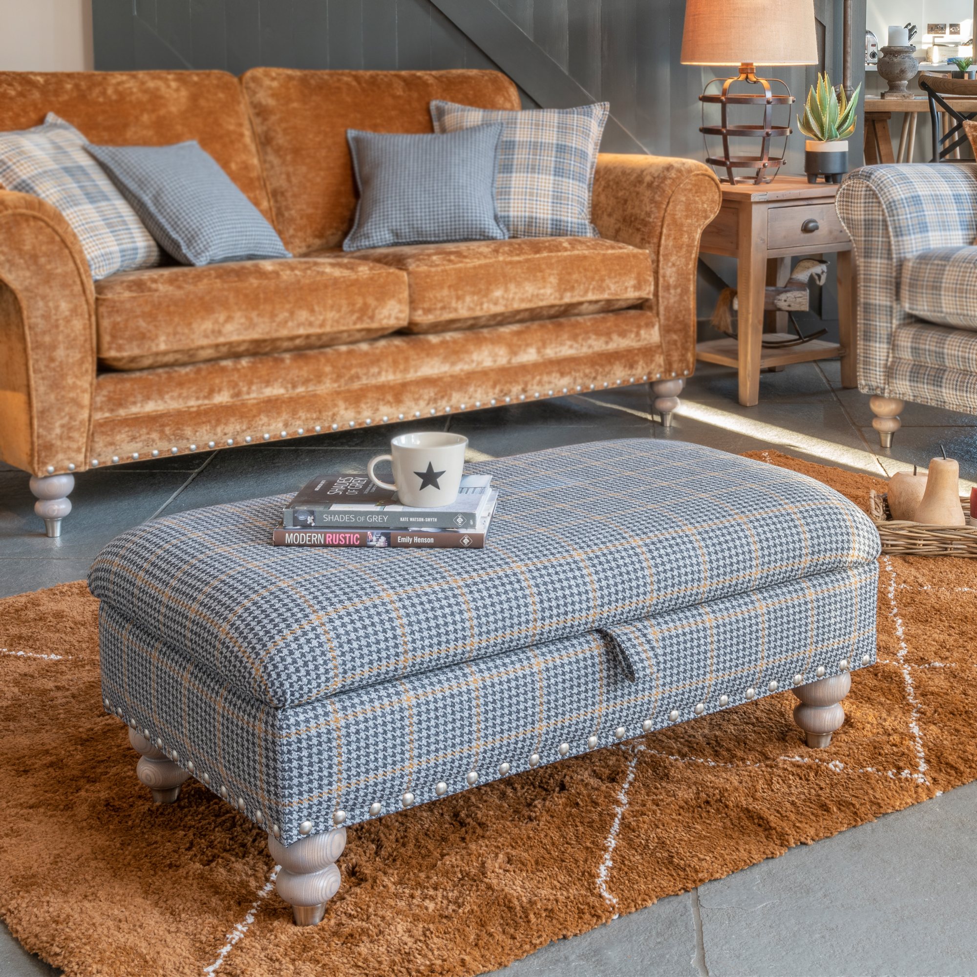 Woodlands Legged Ottoman | Aldiss of Norfolk