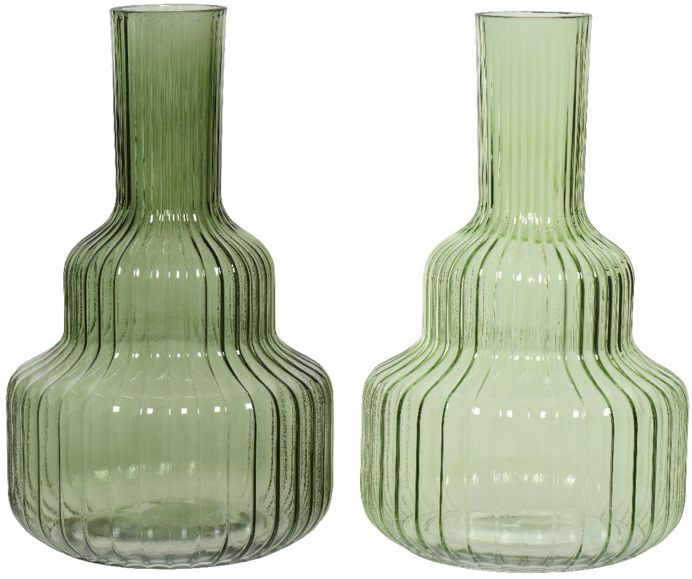 Kaemingk Green Sculpted Glass Vase | Aldiss of Norfolk