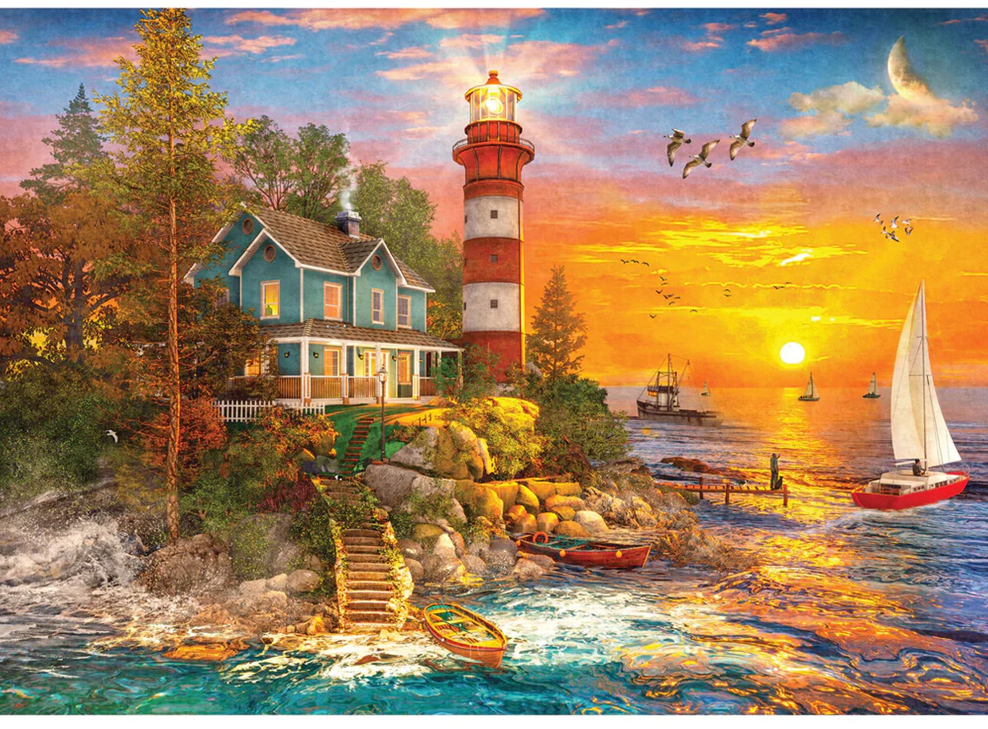 Gibsons | Lighthouse Island 500Pc Puzzle | Aldiss of Norfolk