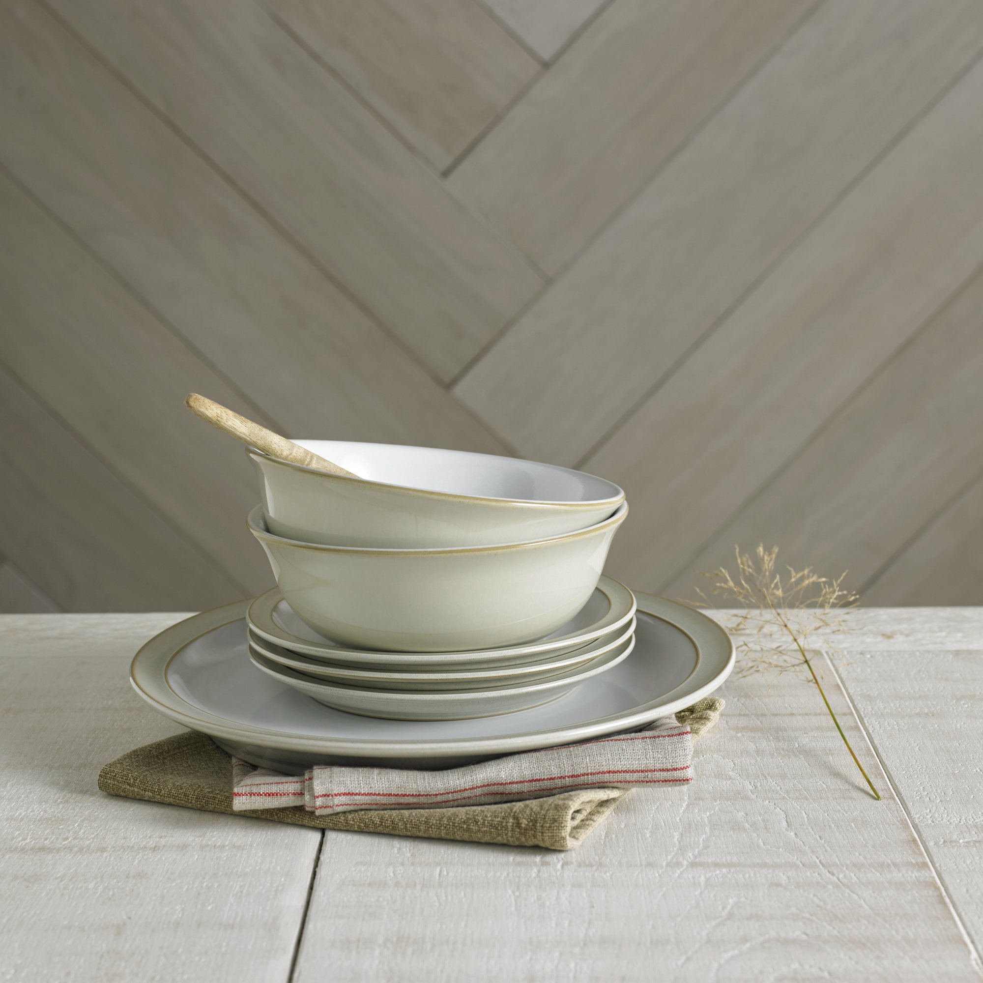 Denby | Linen | 12 Piece Dinner Set | Aldiss of Norfolk