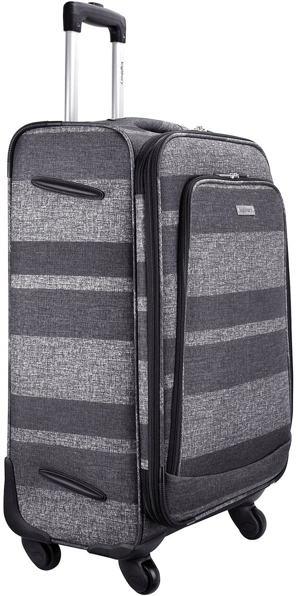 Highbury Unique Grey Stripe Ultra Lightweight Luggage|Aldiss