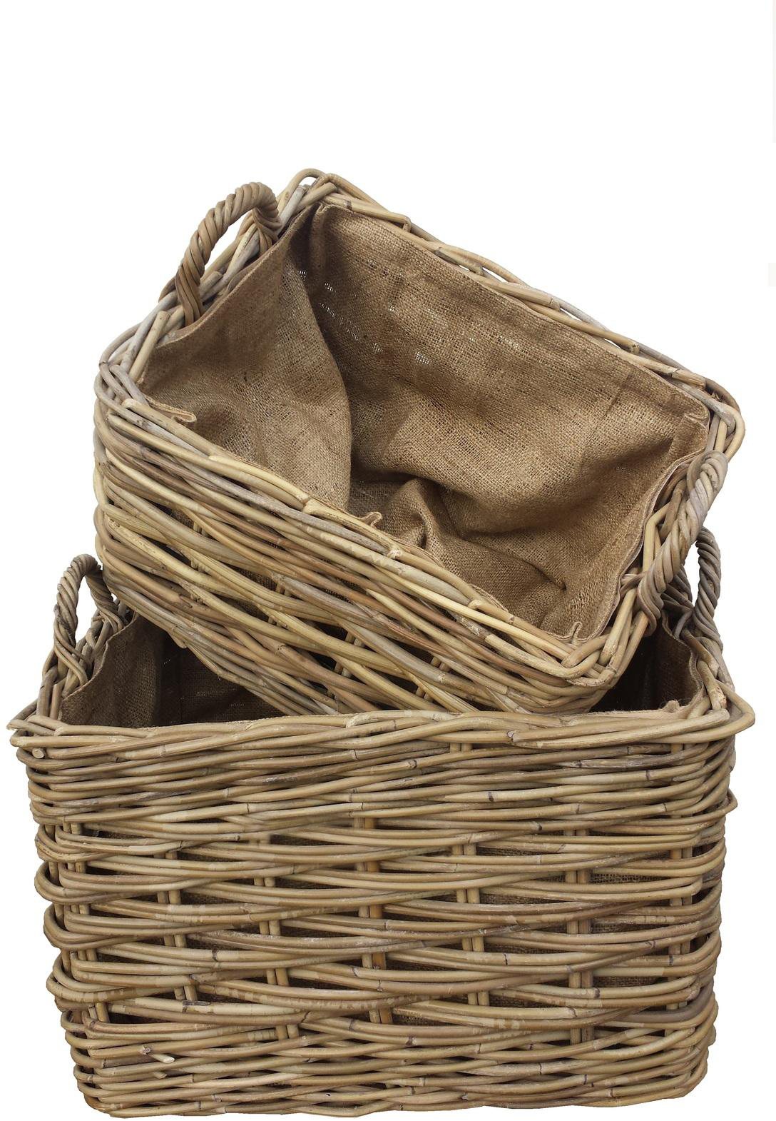 Glenweave Rectangle Wash Basket with Hessian Liner | Aldiss