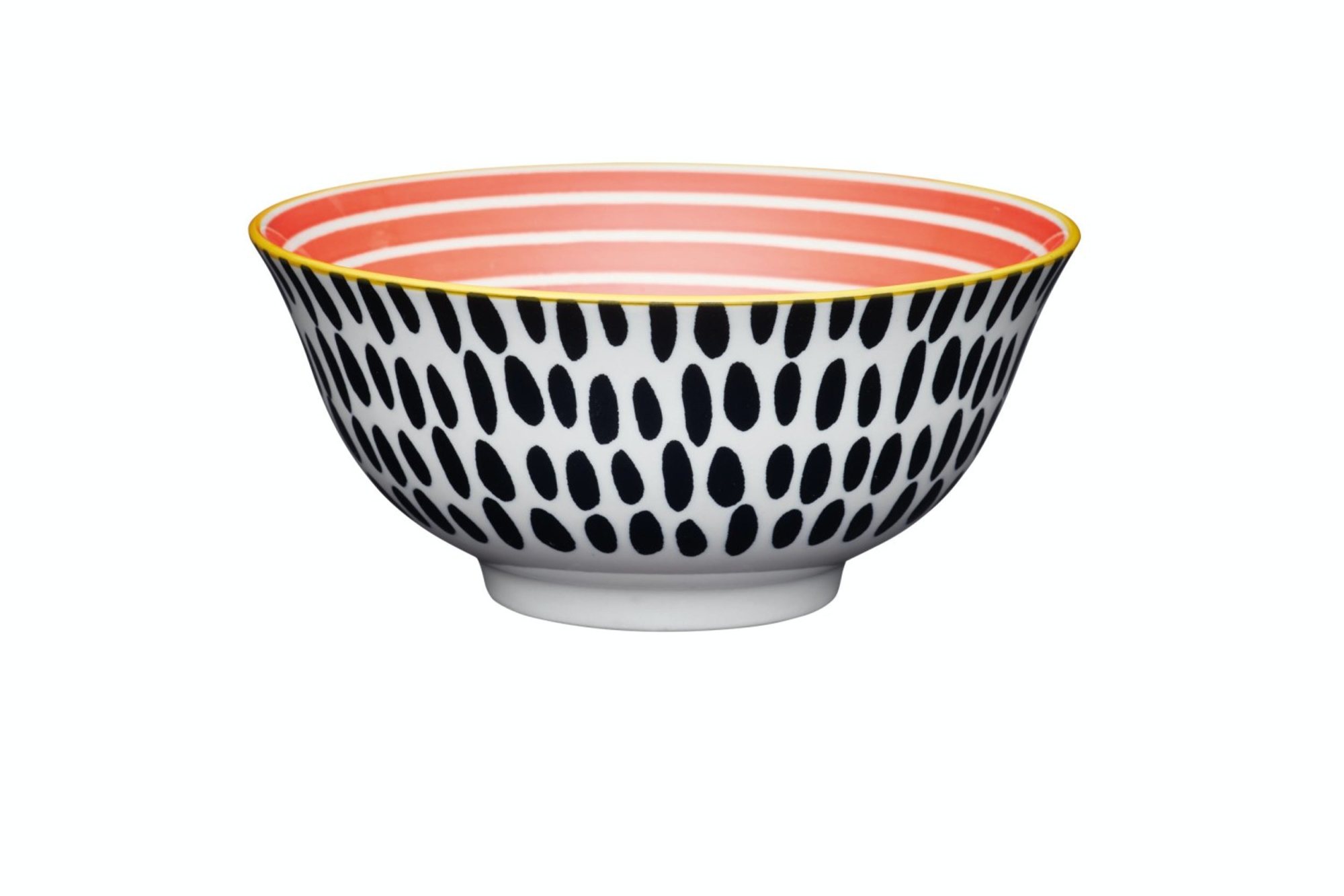 KitcheCraft Red Swirl and Black Spots Ceramic Bowl | Aldiss