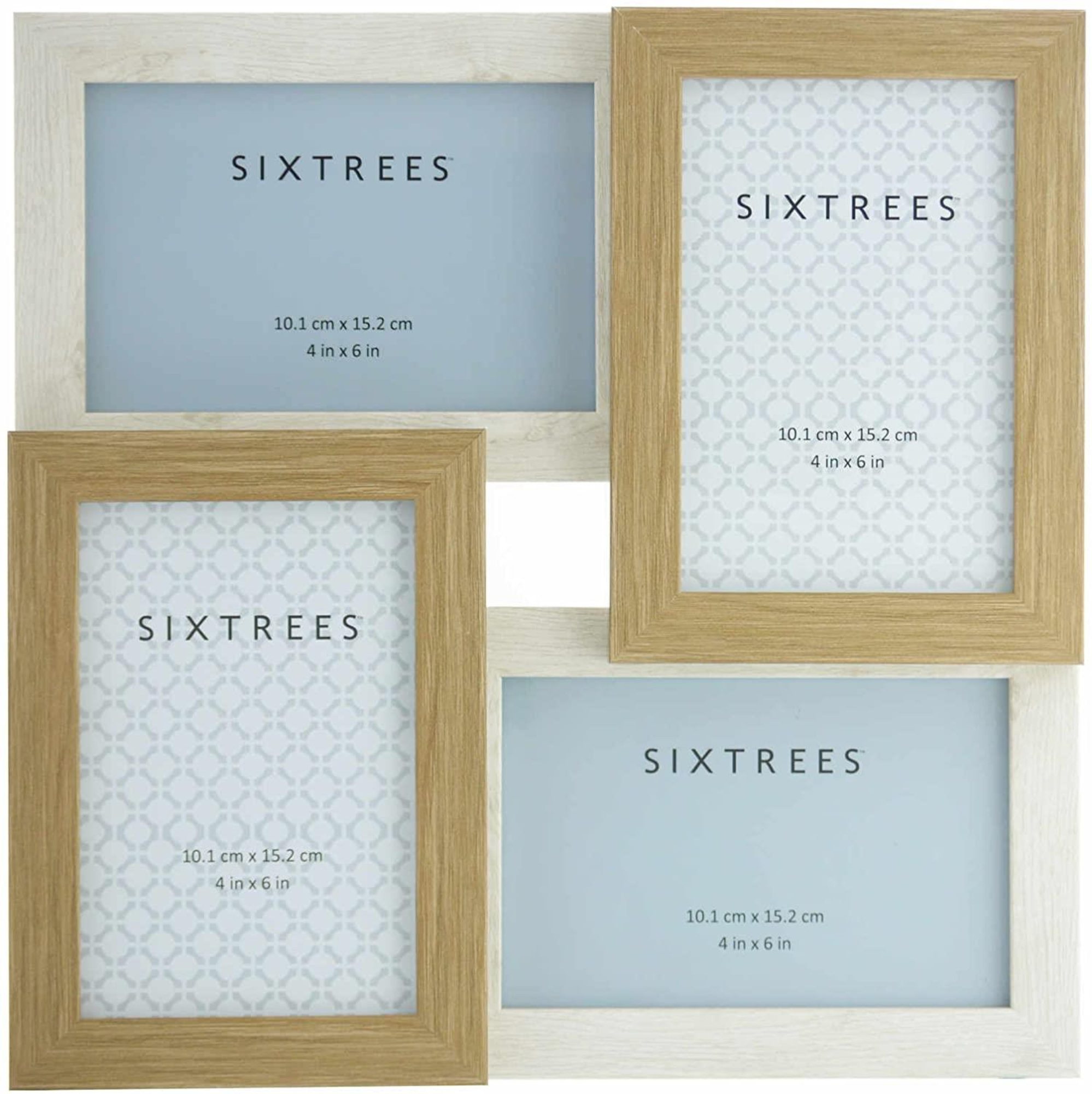 Sixtrees | White and Oak Multi Aperture Photo Frame | Aldiss