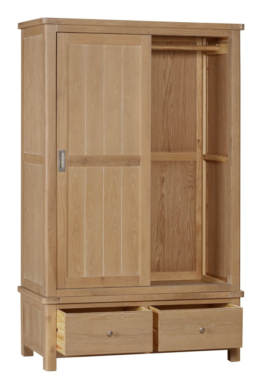 Silverdale Oak Double Robe 2 Sliding Door Wardrobe | Aldiss