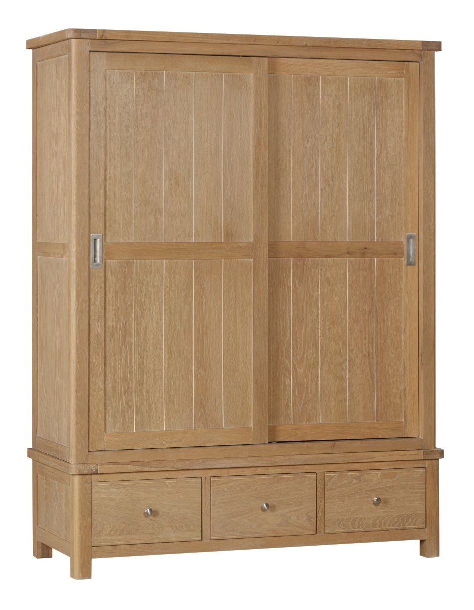 Silverdale Oak Large Robe 2 Sliding Door Wardrobe | Aldiss