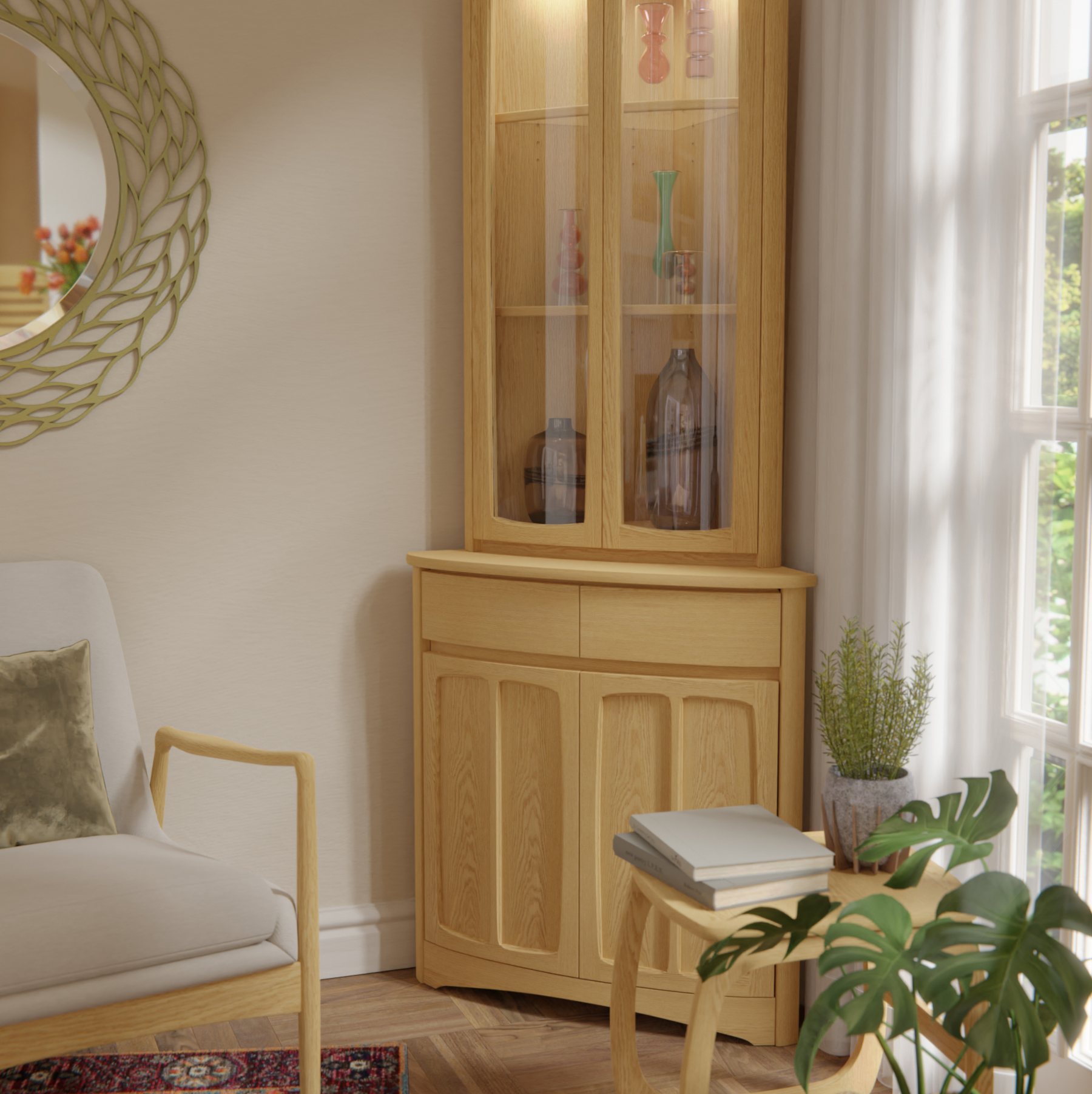 Warwick Oak Corner Sideboard | Aldiss of Norfolk