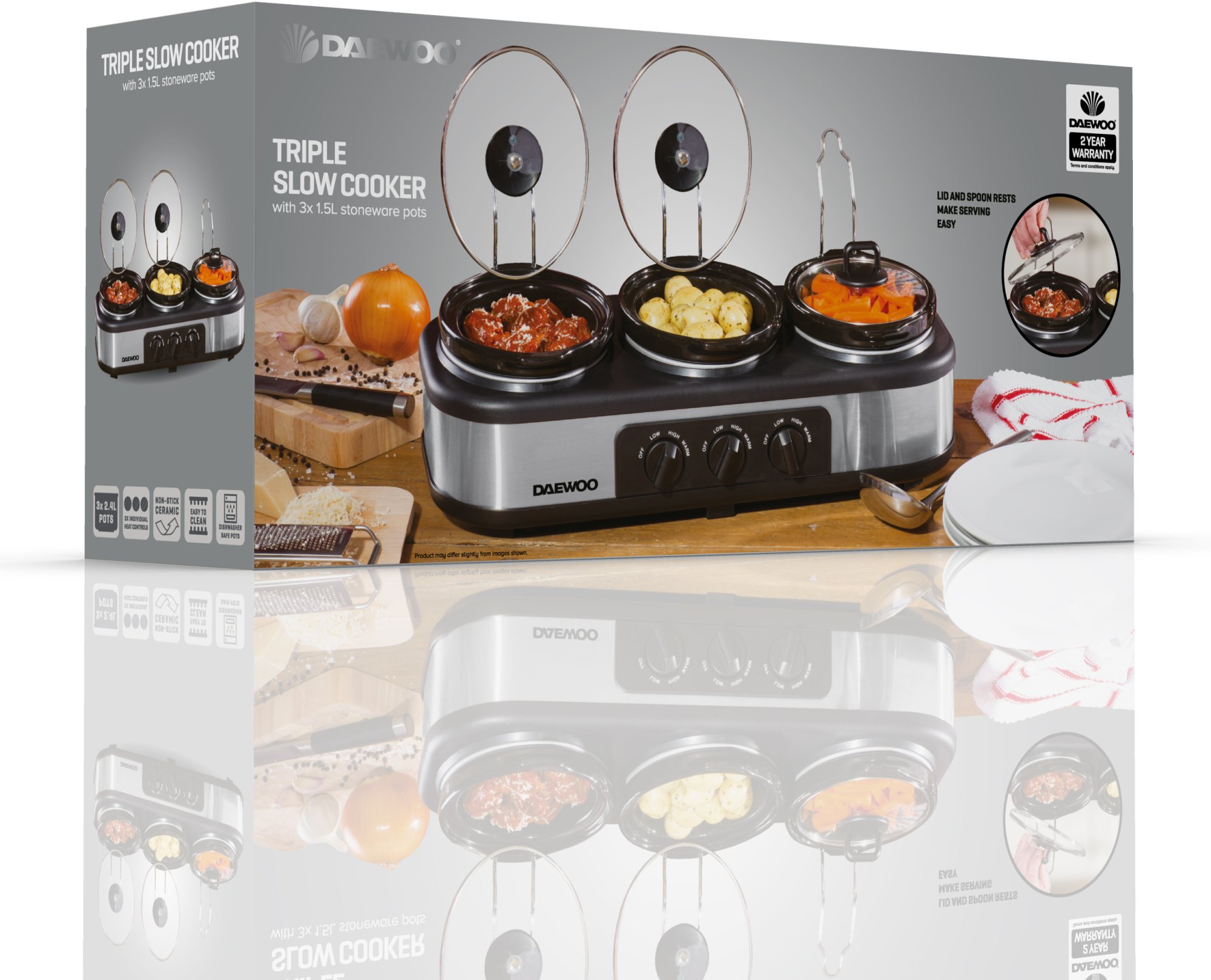Daewoo Triple Slow Cooker | Aldiss of Norfolk