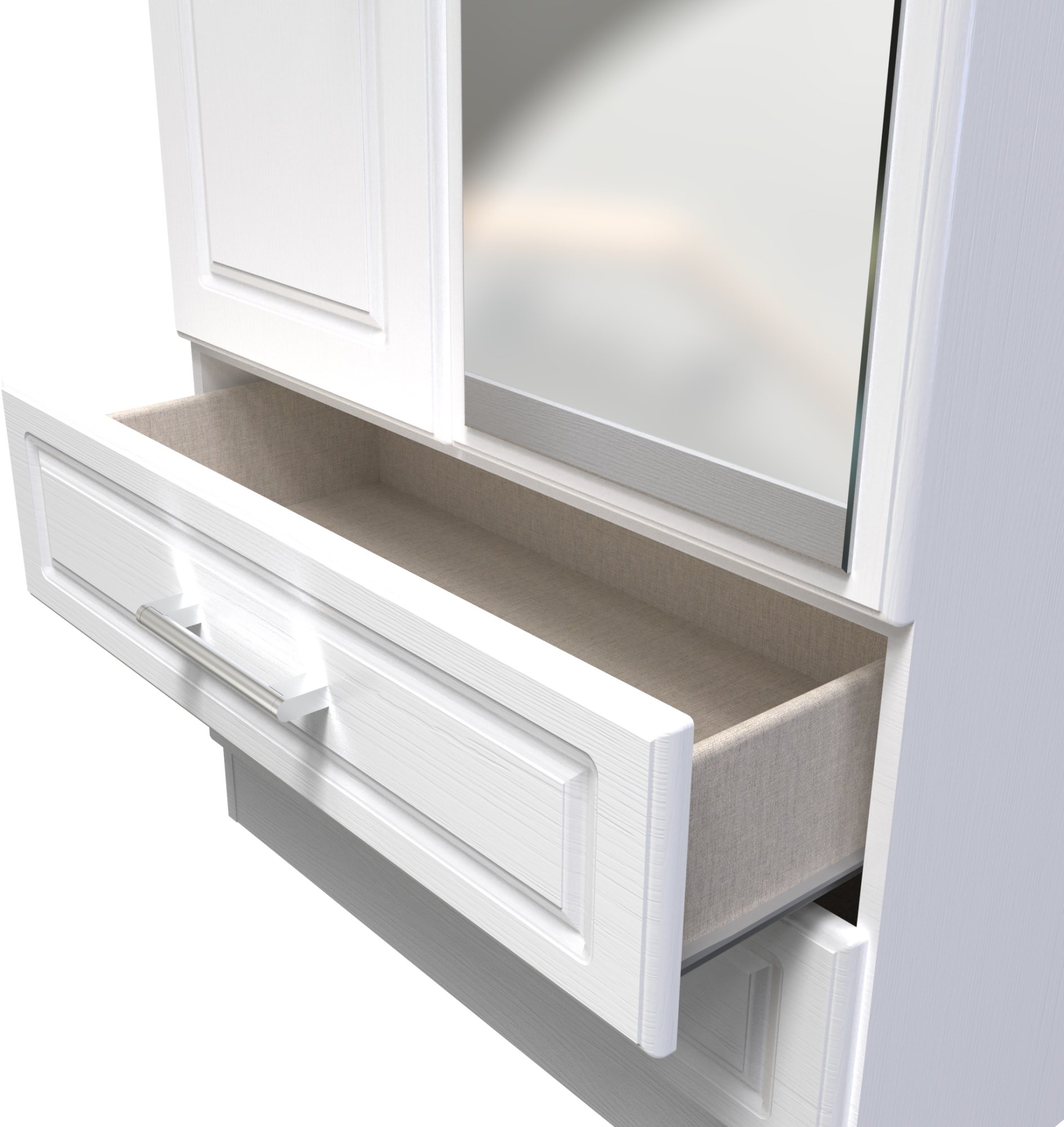 Stoneacre 2ft6 2 Drawer Mirror Wardrobe | Aldiss of Norfolk