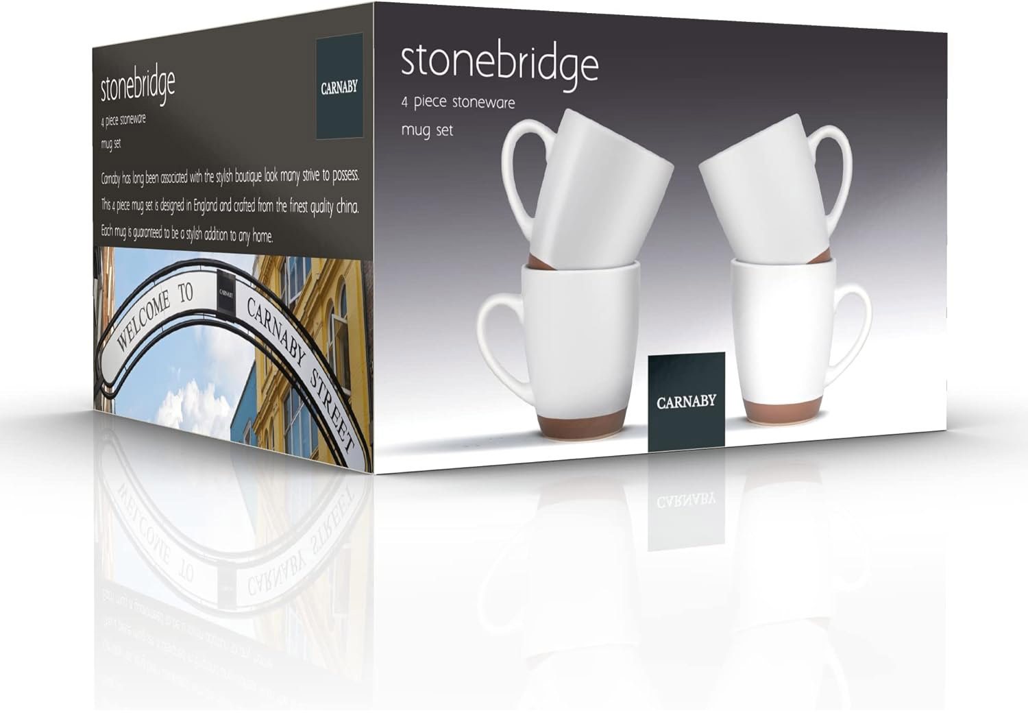 Carnaby Stonebridge set of 4 mugs White | Aldiss of Norfolk