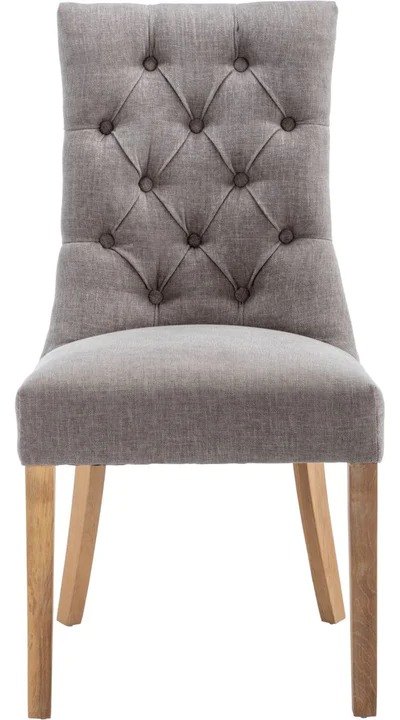 Grey Curved Button Back Dining Chair | Aldiss of Norfolk