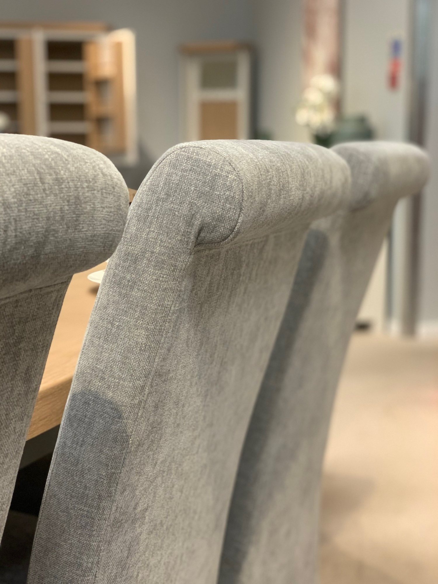 Grey Scroll Back Dining Chair | Aldiss of Norfolk