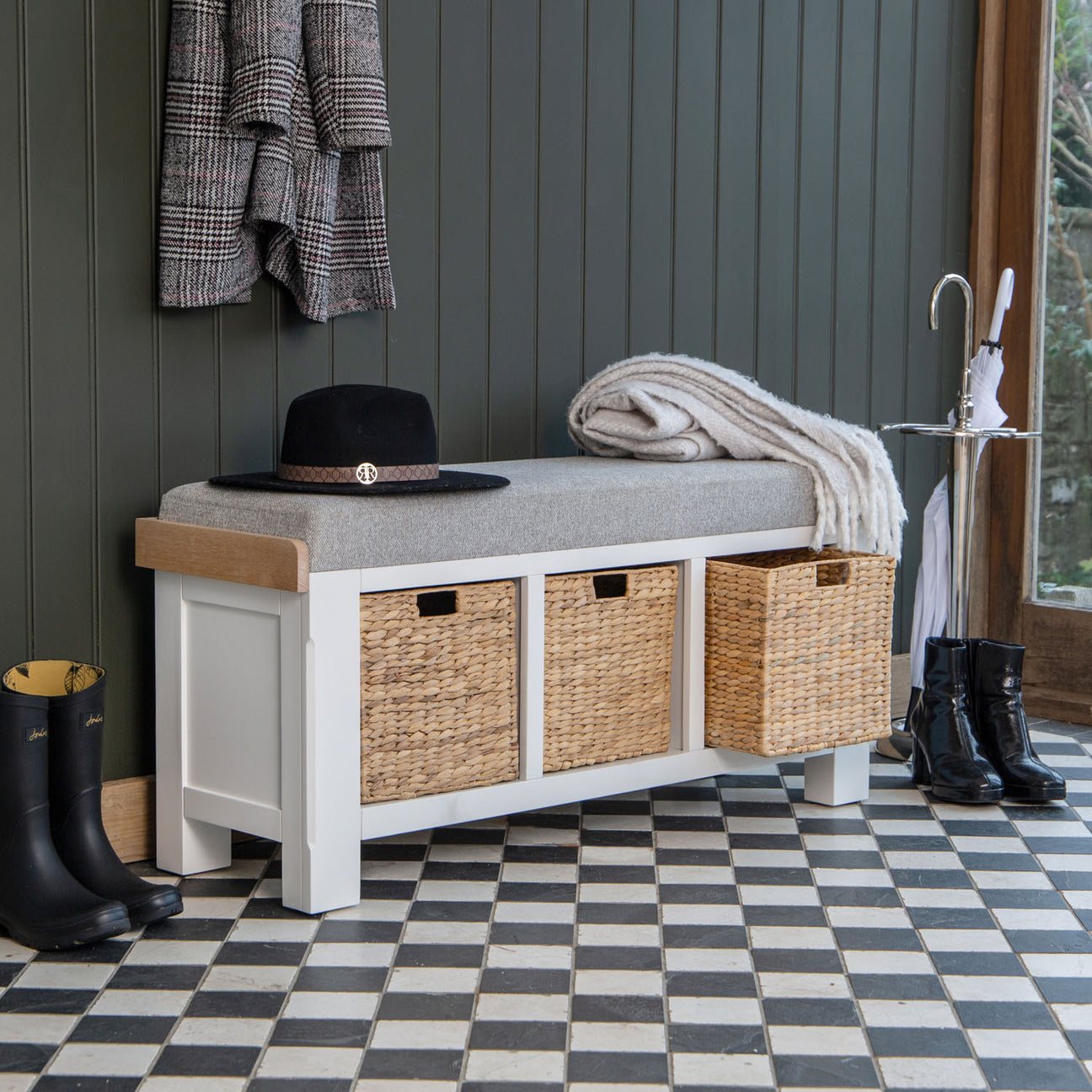 Holkham Oak Large Hall Bench | Aldiss of Norfolk