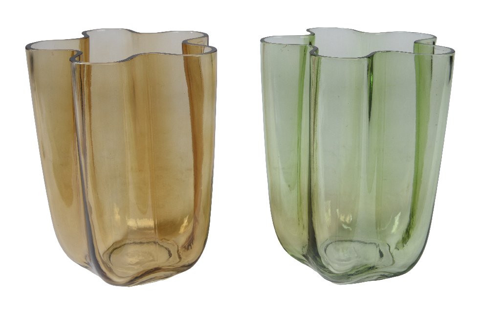 Kaemingk Folded Effect Glass Vase | Aldiss of Norfolk