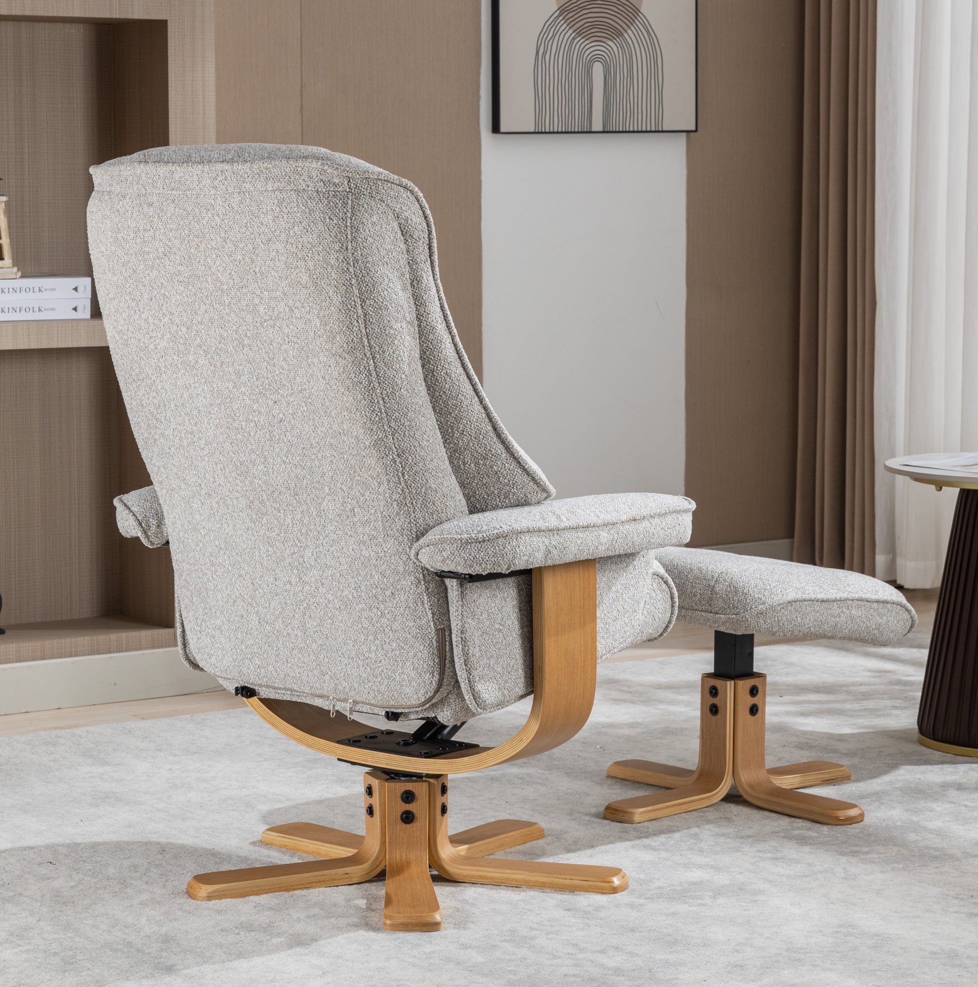 Sardinia Greige Fabric Chair and Stool Set | Aldiss Norfolk