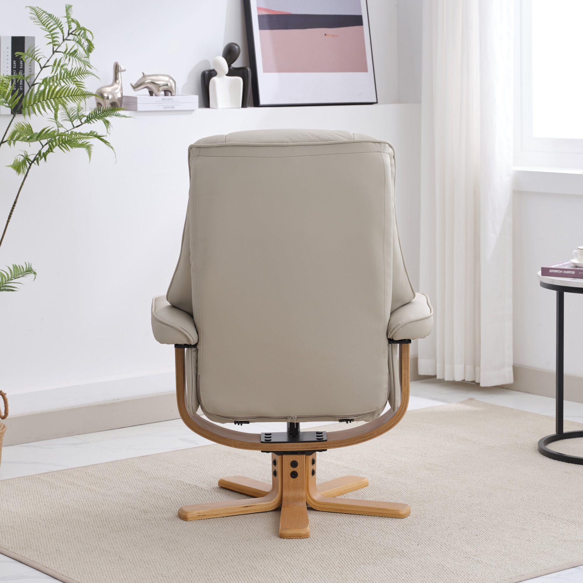 Sardinia Mushroom Leather Chair & Stool Set | Aldiss Norfolk