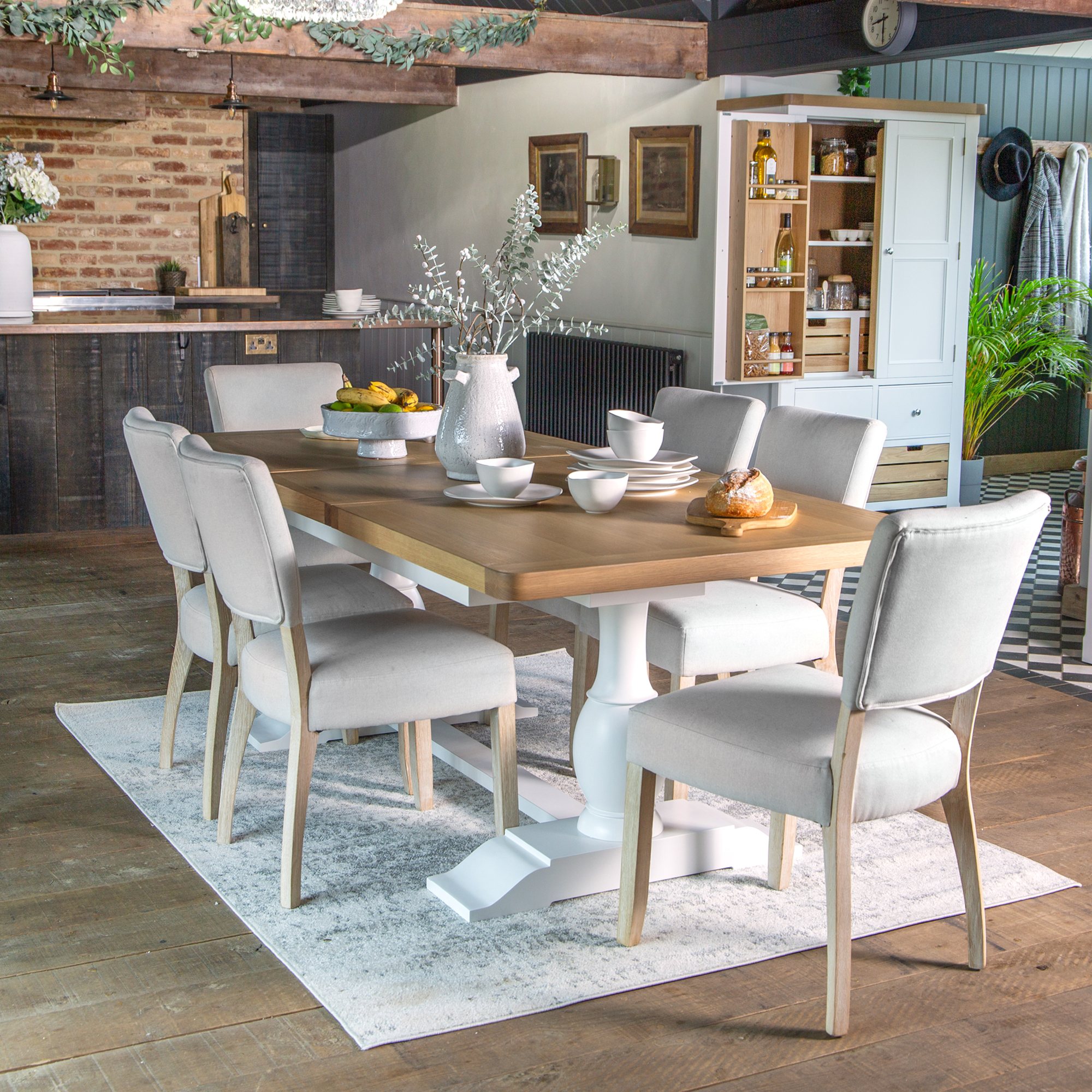 Holkham Oak 1.6m Dining Table and 6 Chairs | Aldiss