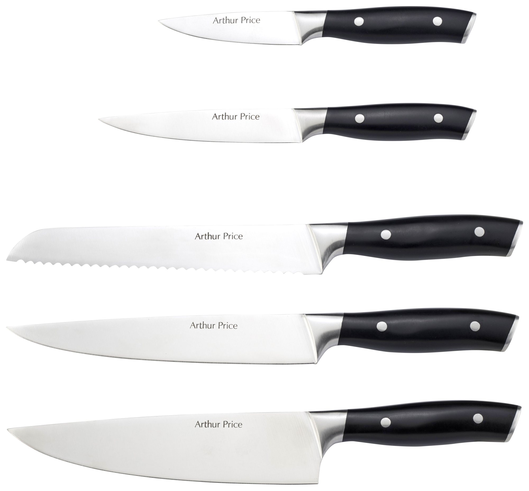 Arthur Price Acacia Square 6 Piece Knife Block | Aldiss