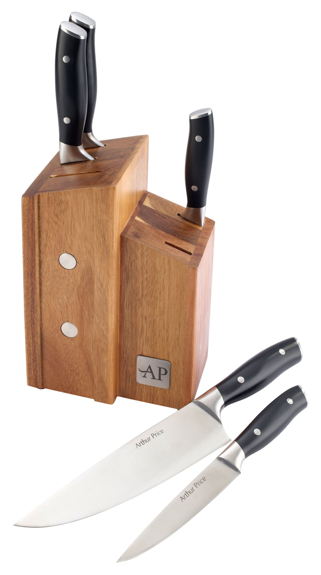 Arthur Price Acacia Square 6 Piece Knife Block | Aldiss