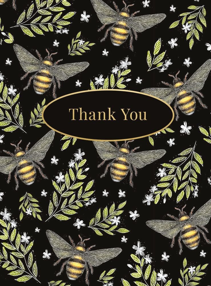 Thank You Honey Bee Pack of 8 Notecards | Aldiss of Norfolk
