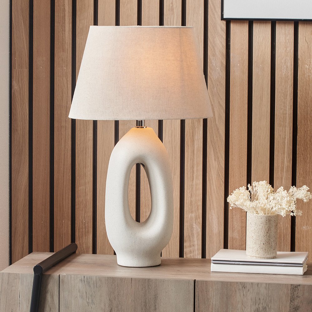 Pacific Laila Natural Organic Tall Ceramic Table Lamp - Aldiss