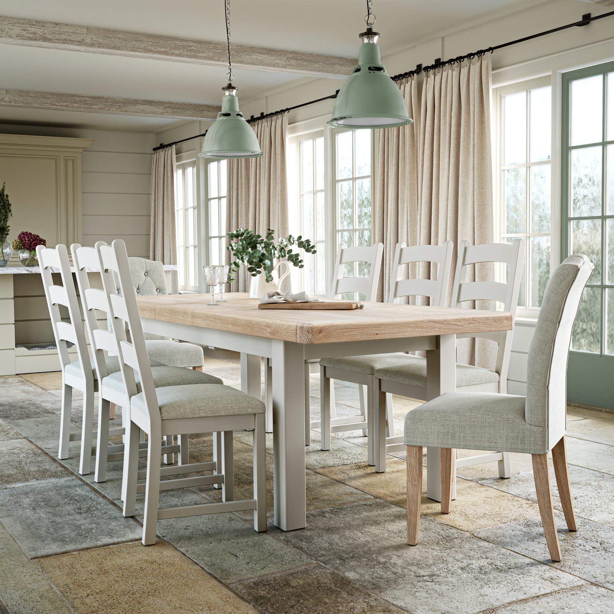 Thornham Small Dining Table & 6 Ladder Back Chairs | Aldiss