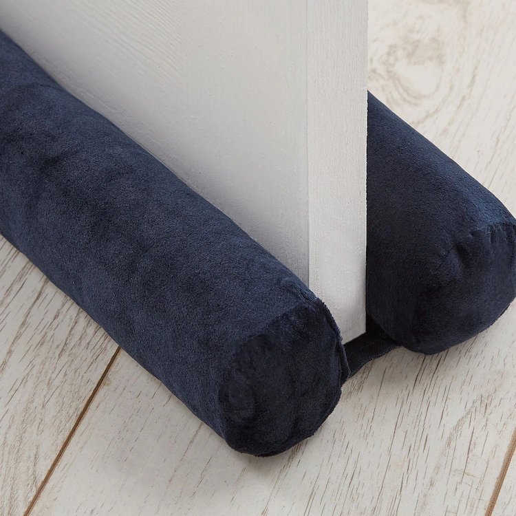 Navy Double Sided Draught Excluder | Aldiss of Norfolk