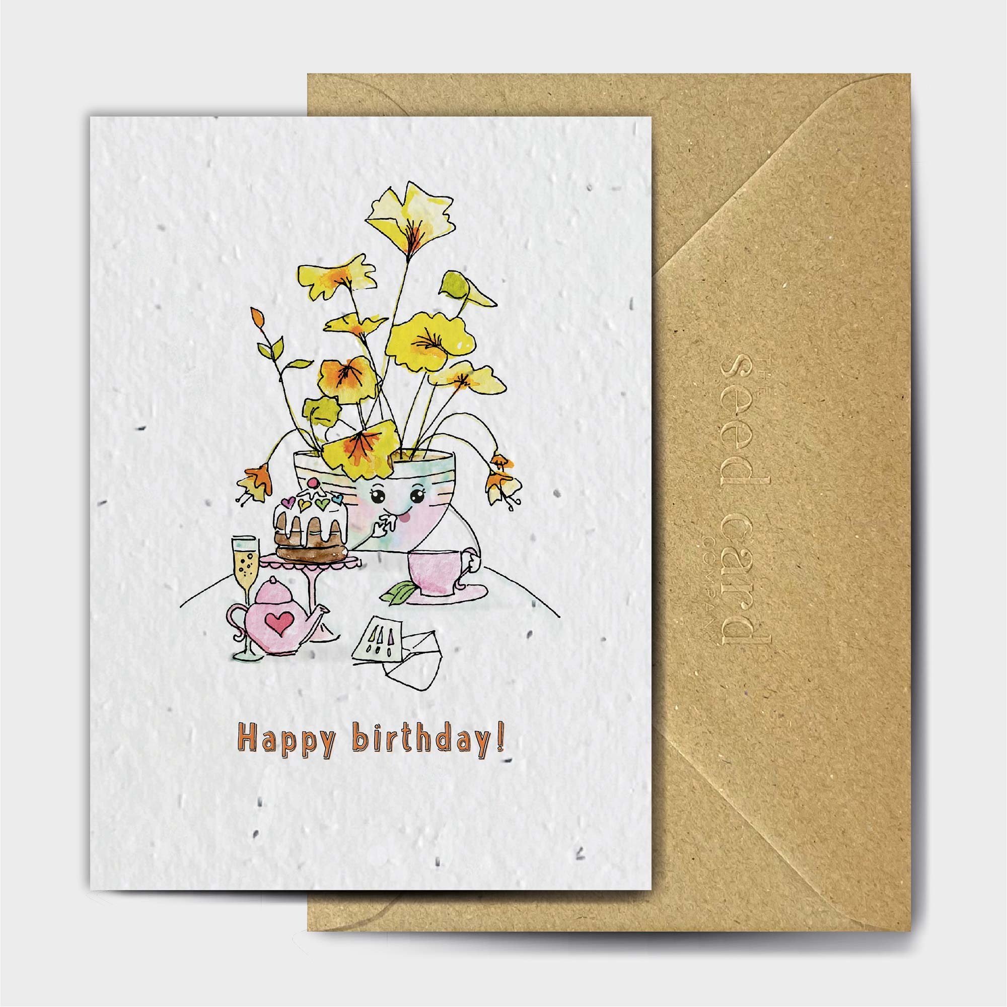 The Seed Card Company | Autumnal Afternoon Tea Card | Aldiss