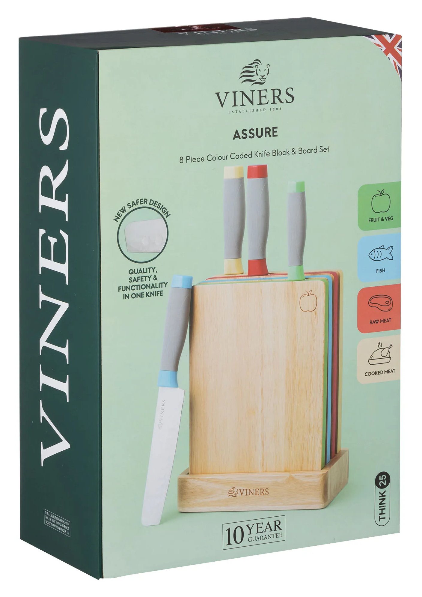 Viners Assure Colour Coded Knife Set | Aldiss of Norfolk