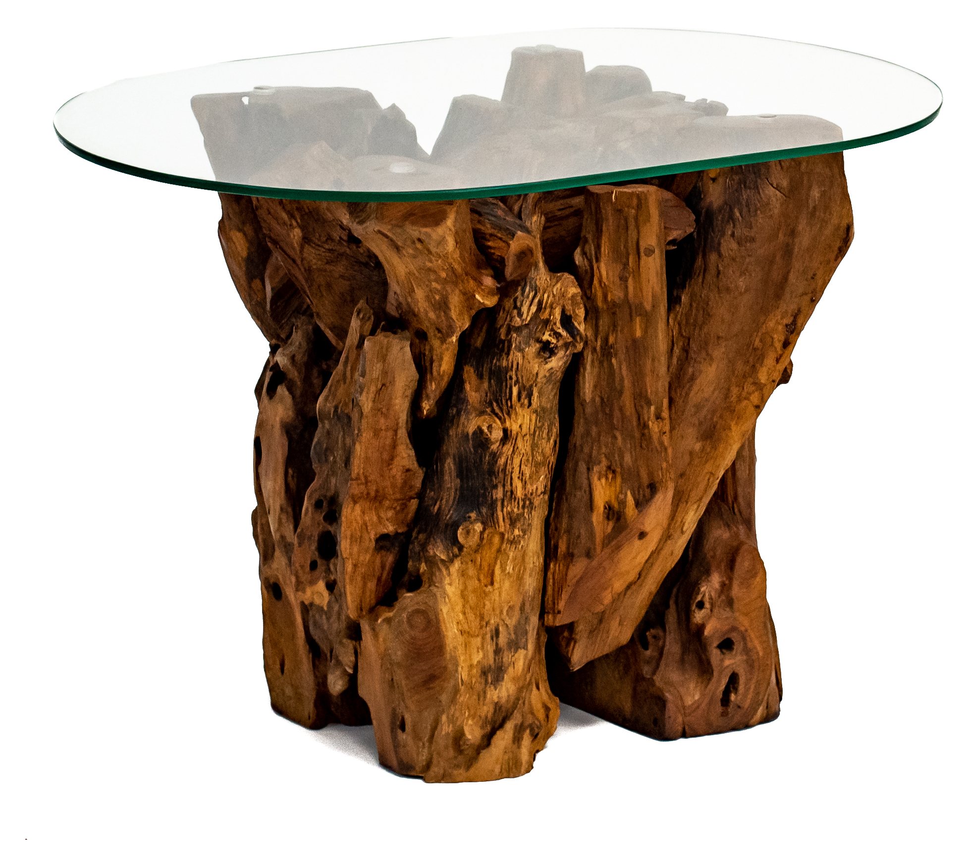 Woodland Collection Oval Glass Side Table | Aldiss Norfolk