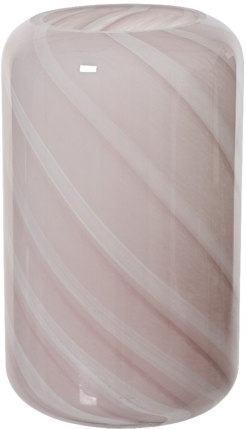 Kaemingk Light Pink Striped Glass Vase | Aldiss of Norfolk