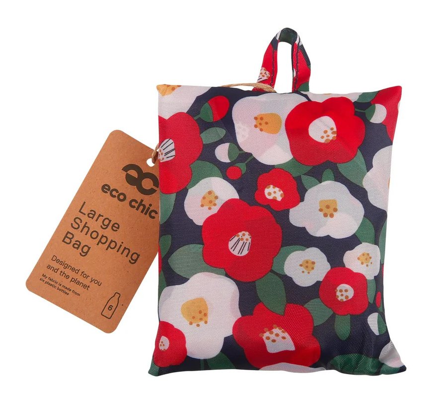 Eco Chic Red Floral Large Shopper Bag | Aldiss of Norfolk