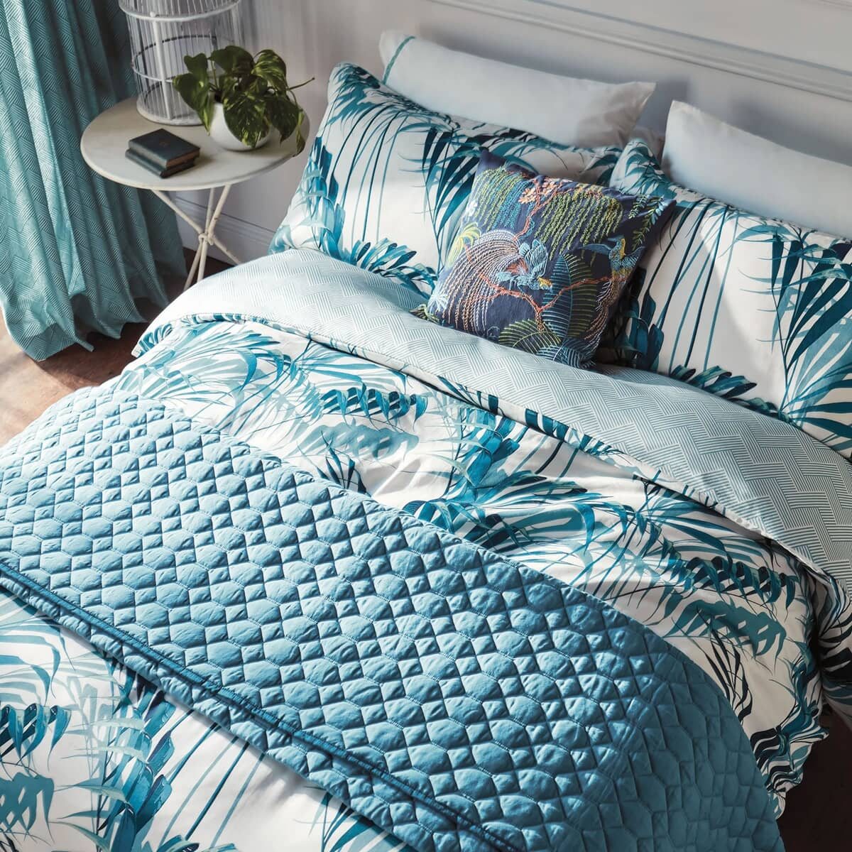 Sanderson Palmhouse Duvet Cover Set Eucalyptus | Aldiss