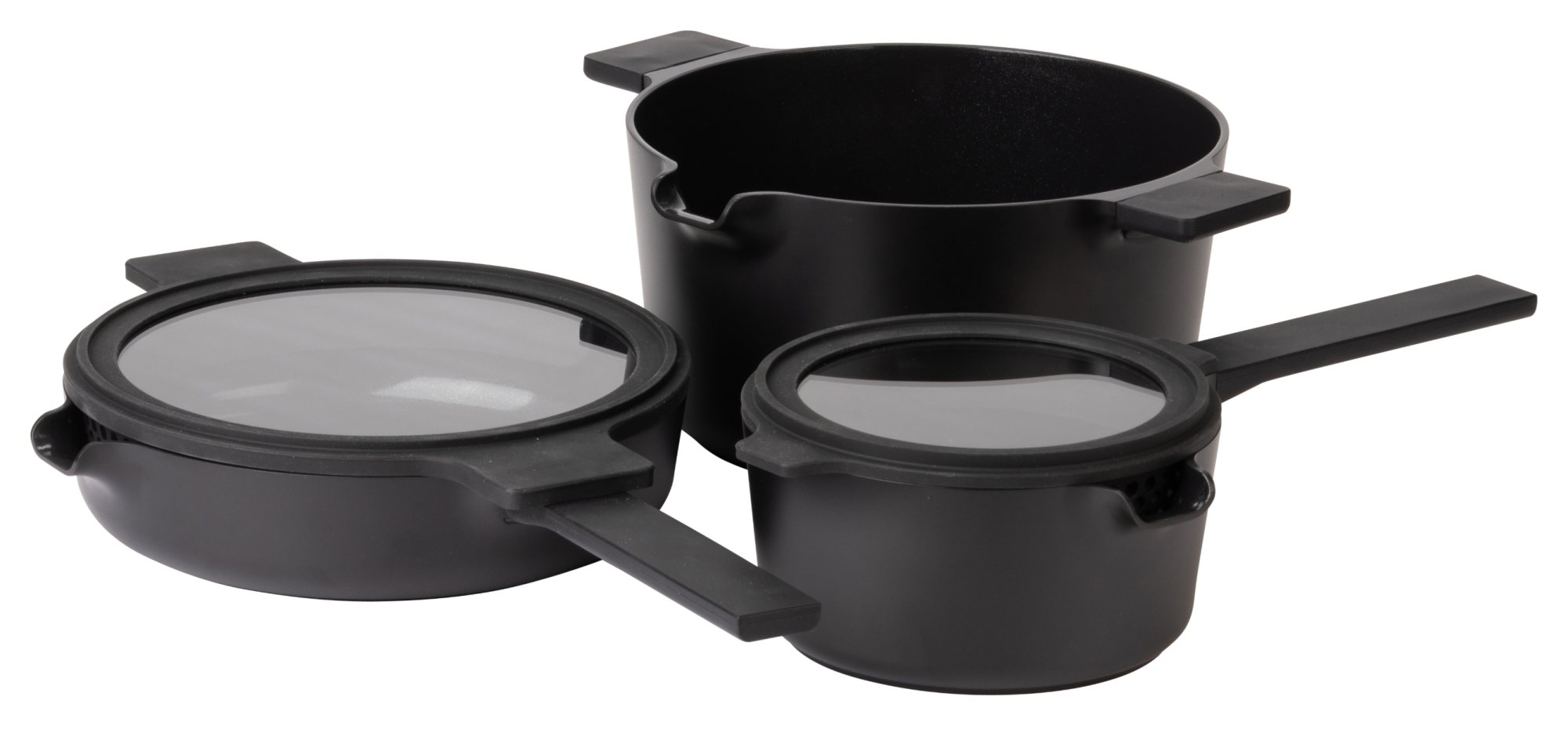 Luxe All-In-One Black Cookware Set | Aldiss of Norfolk