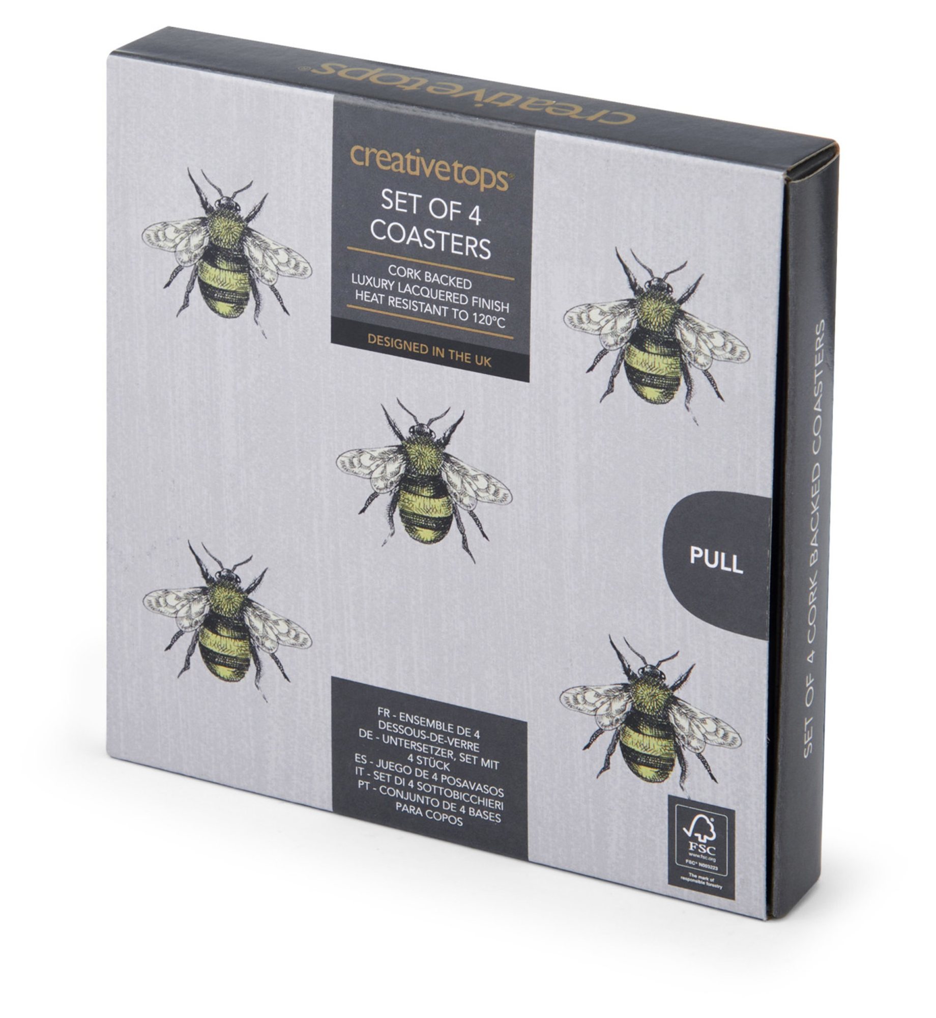 Creative Tops Bee Set of 4 Coasters | Aldiss of Norfolk