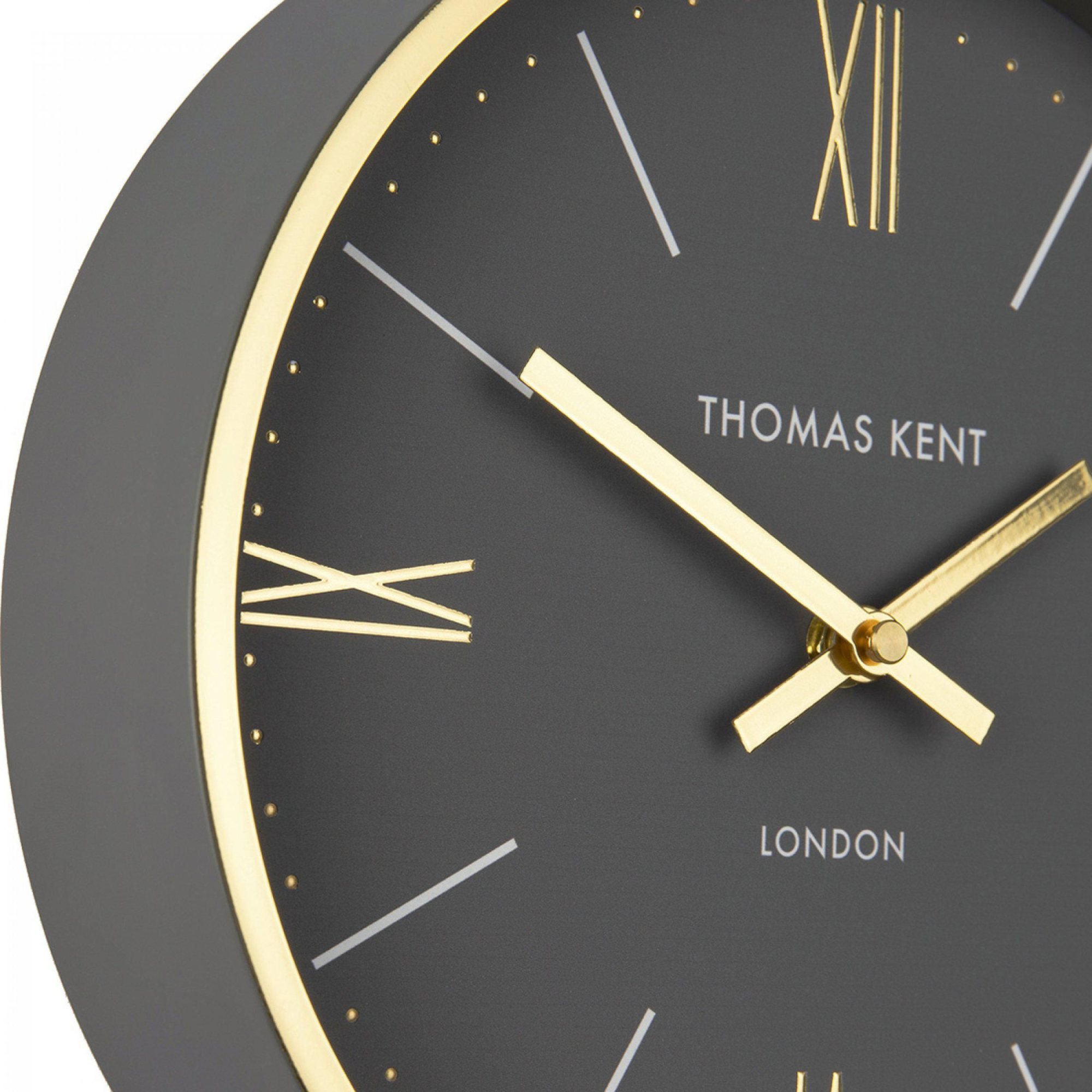 Thomas Kent 10" Hampton Wall Clock Charcoal | Aldiss