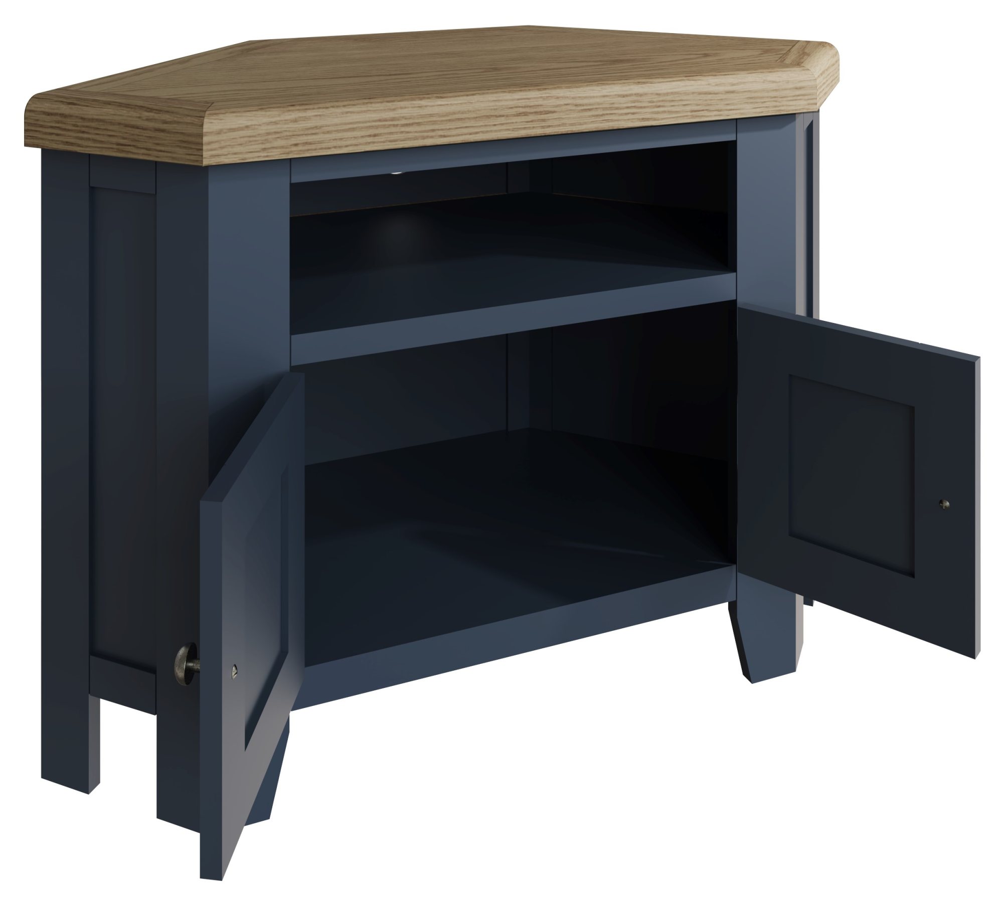 Heritage Editions Blue Corner TV Unit | Aldiss of Norfolk