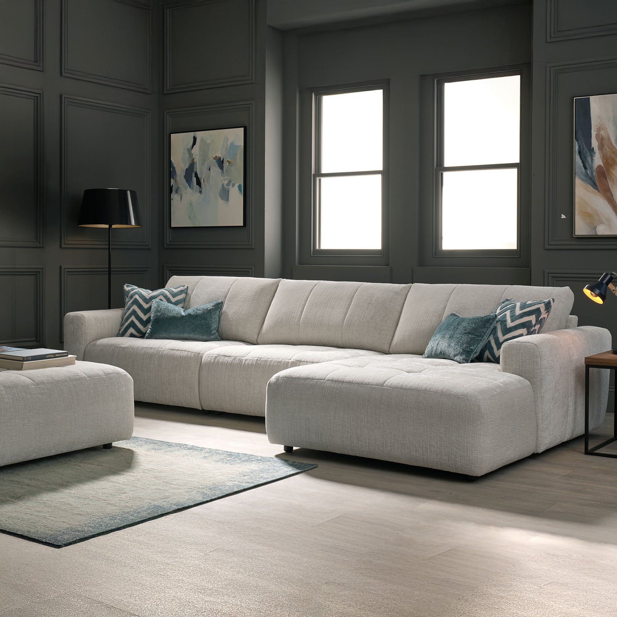 Freddie Large Chaise Sofa | Aldiss of Norfolk