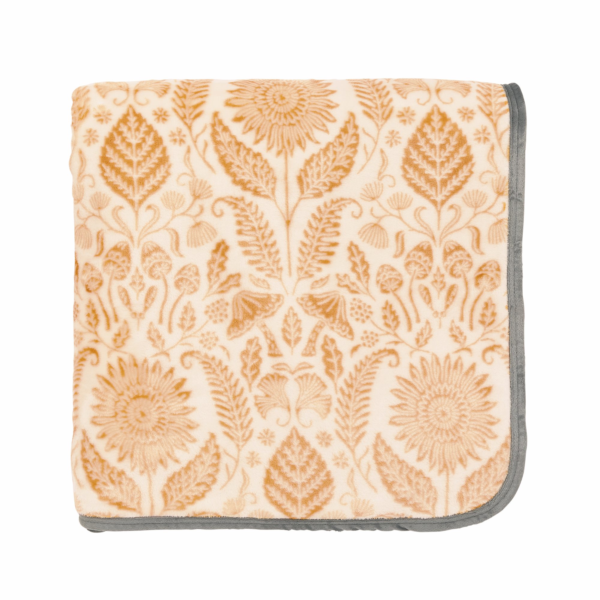 Helena Springfield Sunflower Fleece Graphite Copper Throw - Aldiss