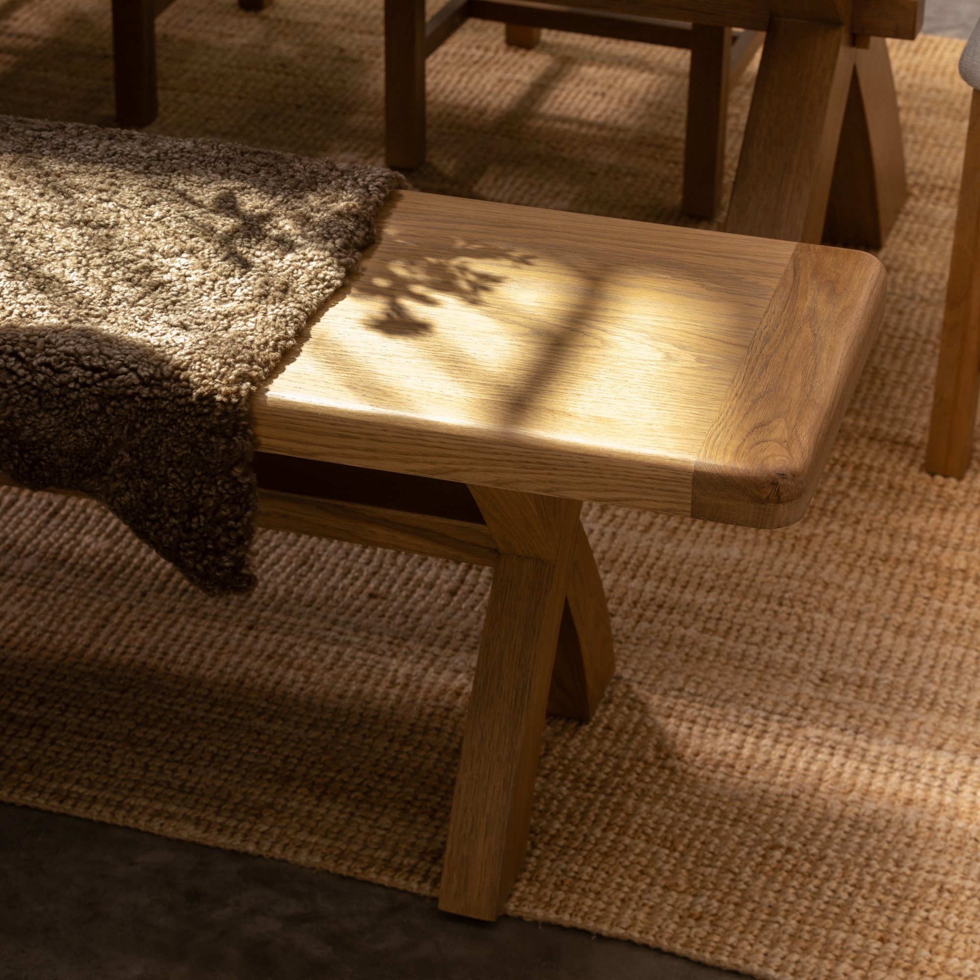 Manor Oak 2m Extending Tbl, 3 Ladder Chairs & Bench | Aldiss