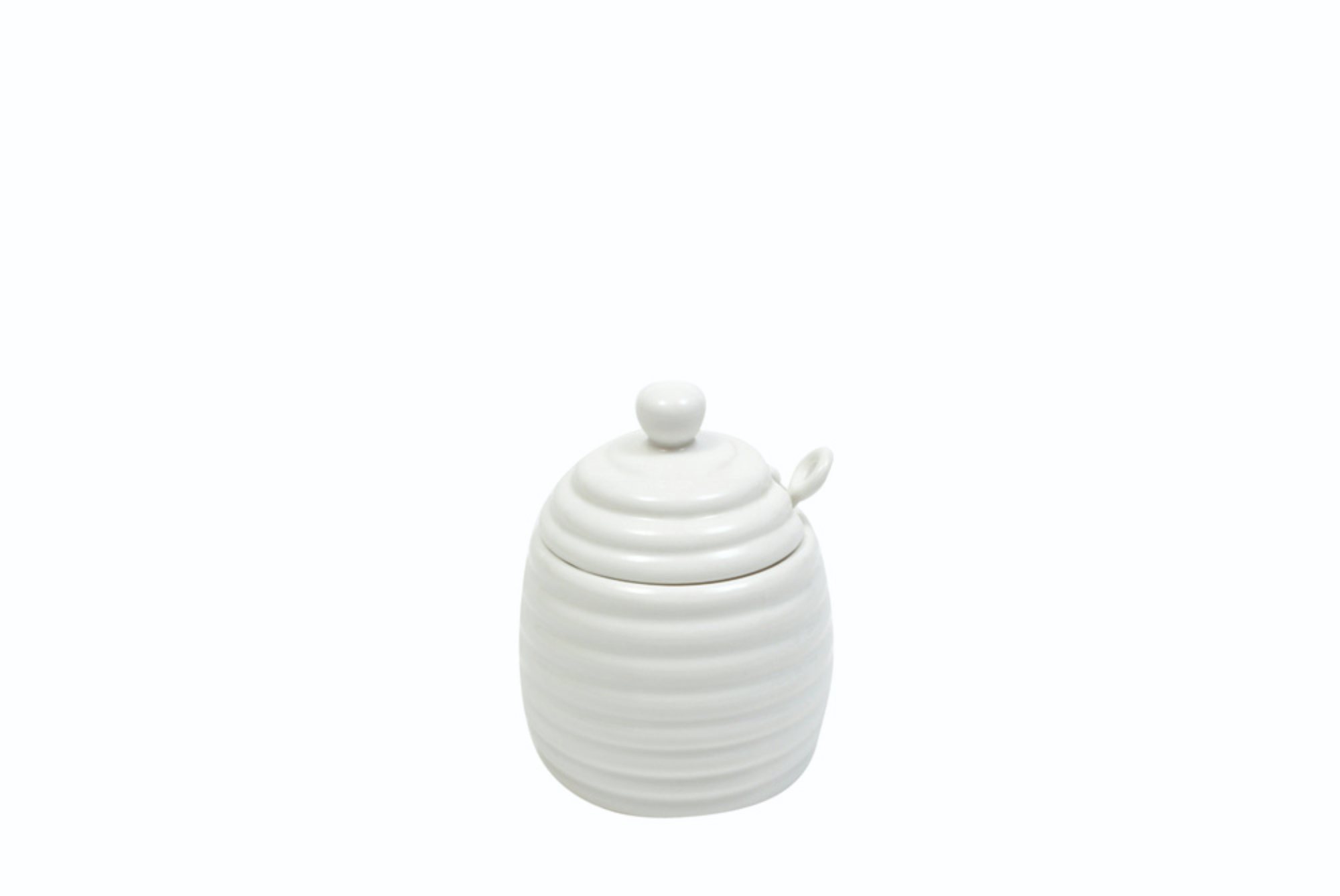 Maxwell Williams White Basics Honey Pot with Spoon | Aldiss