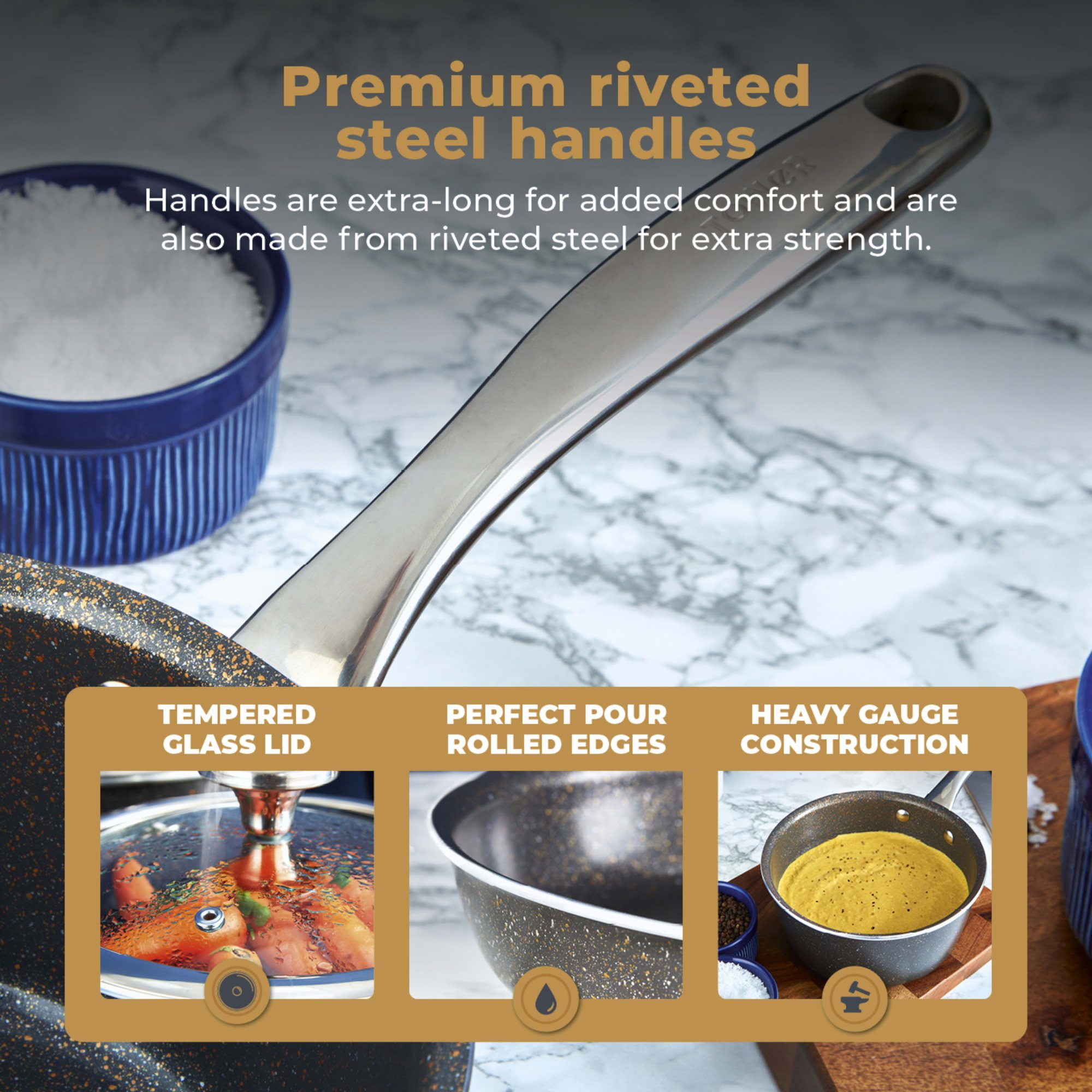 Tower Cerastone Pro 5 Piece Cookware Set | Aldiss of Norfolk